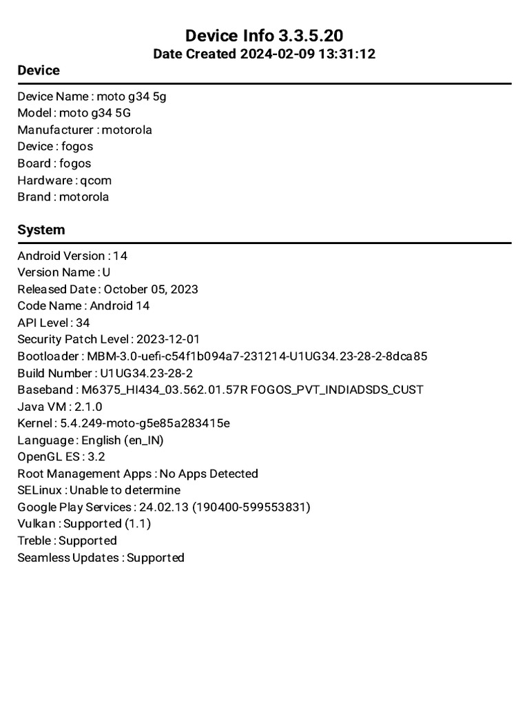 Device Info | PDF | Pixel | Android (Operating System)