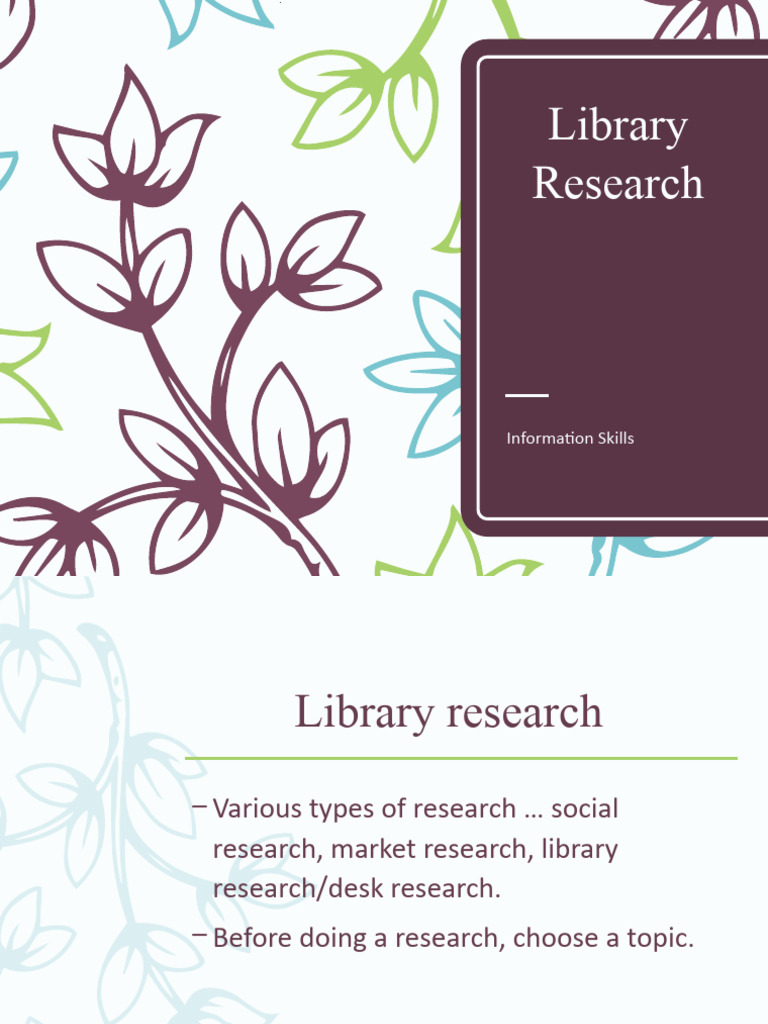 Library Research Skills Guide | PDF | Libraries | Written Communication