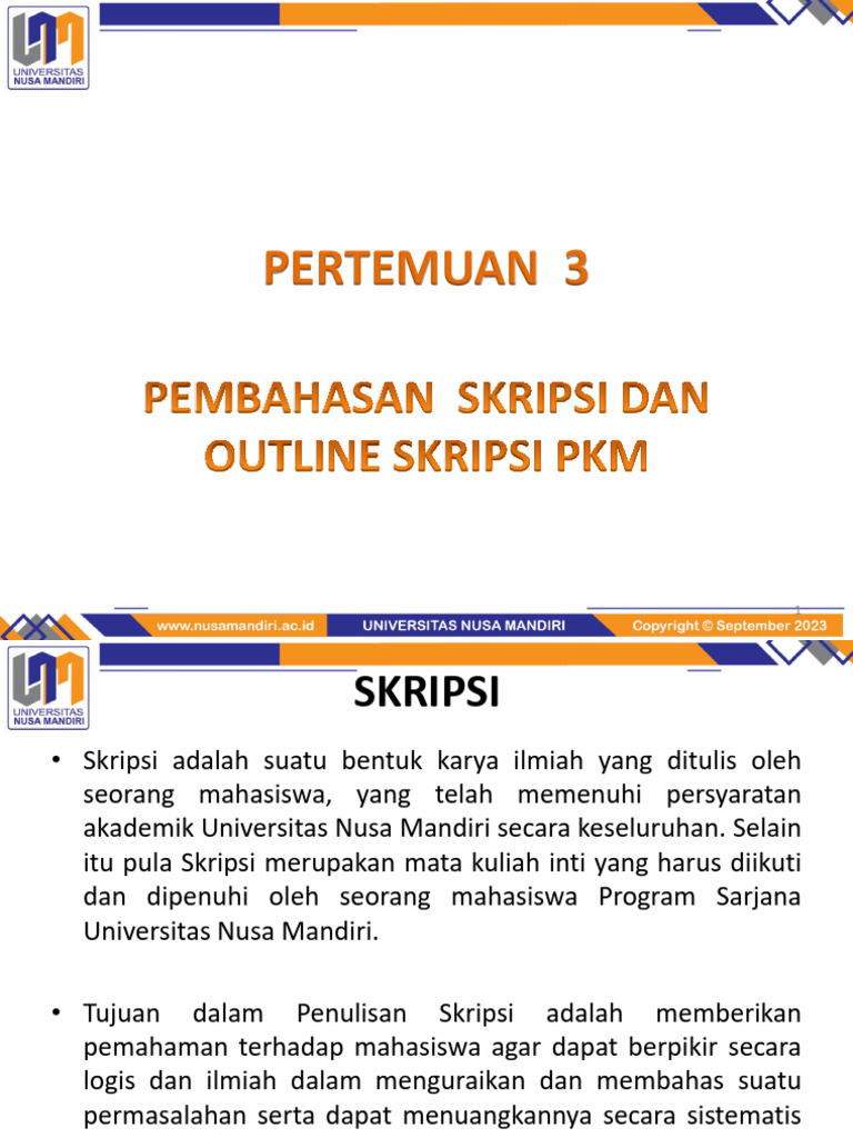 Pertemuan 3: Pembahasan Skripsi Dan Outline Skripsi PKM | PDF