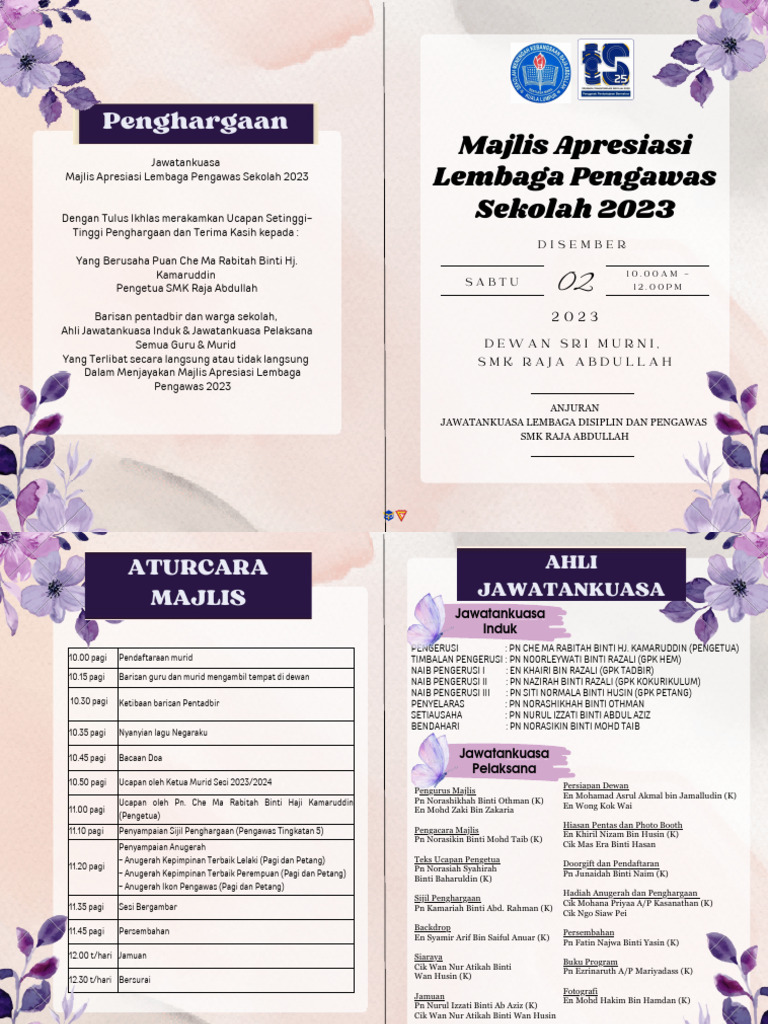 Buku Program Majlis Apresiasi - PPTX - 20231127 - 114633 - 0000 | PDF