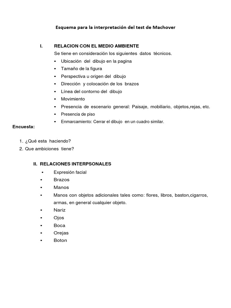 Interpretación del Test de Machover | PDF | Hombre | Masculinidad