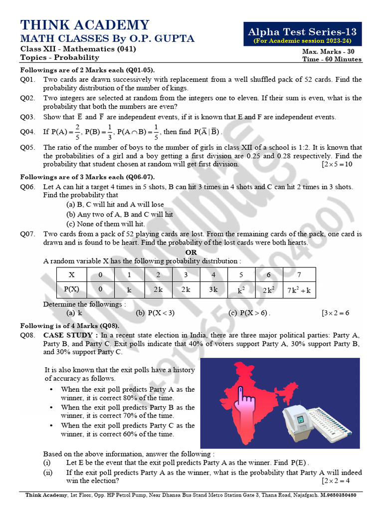 ATS XII 13 Probability | PDF