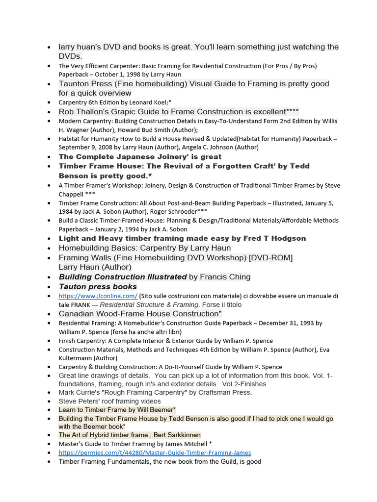 Timber Framing Books | PDF | Carpentry | Lumber