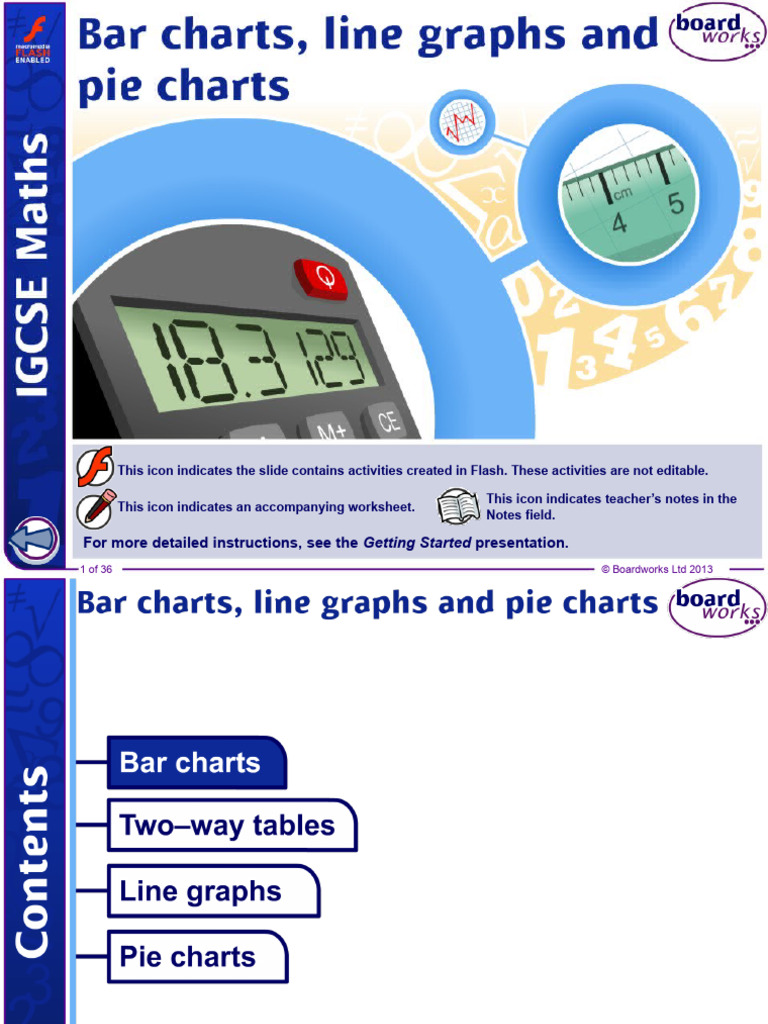 Bar Charts Line Graphs and Pie Charts | PDF | Pie Chart | Chart