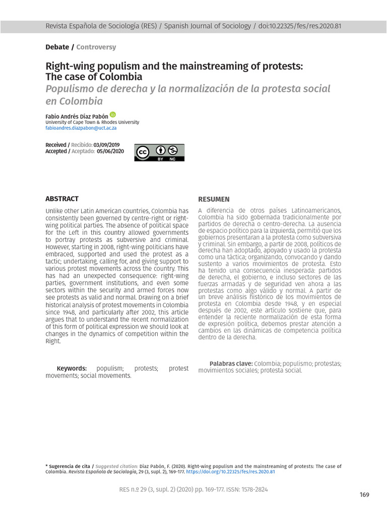 Right Wing Populism and The Mainstreamin | PDF | Populism | Colombia