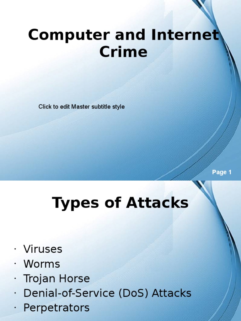 Computer and Internet Crime | PDF | Computer Virus | Security Hacker