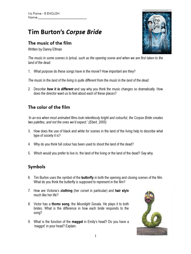 The Corpse Bride Questions 2014 Update 12q8w3v | PDF