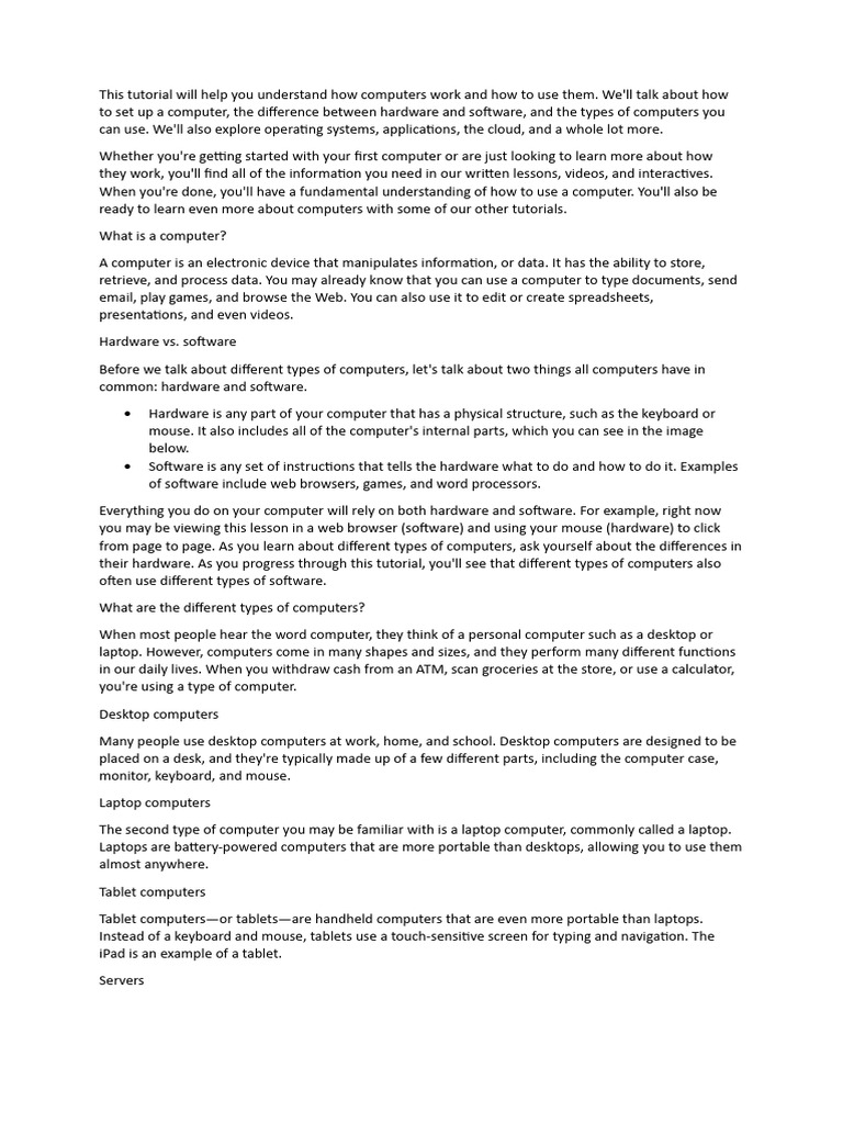 HANDOUT | Download Free PDF | Personal Computers | Computer Monitor