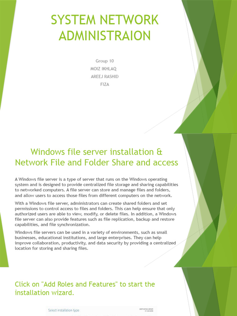 (GROUP 10) Windows File Server Installation & Network File and Folder ...