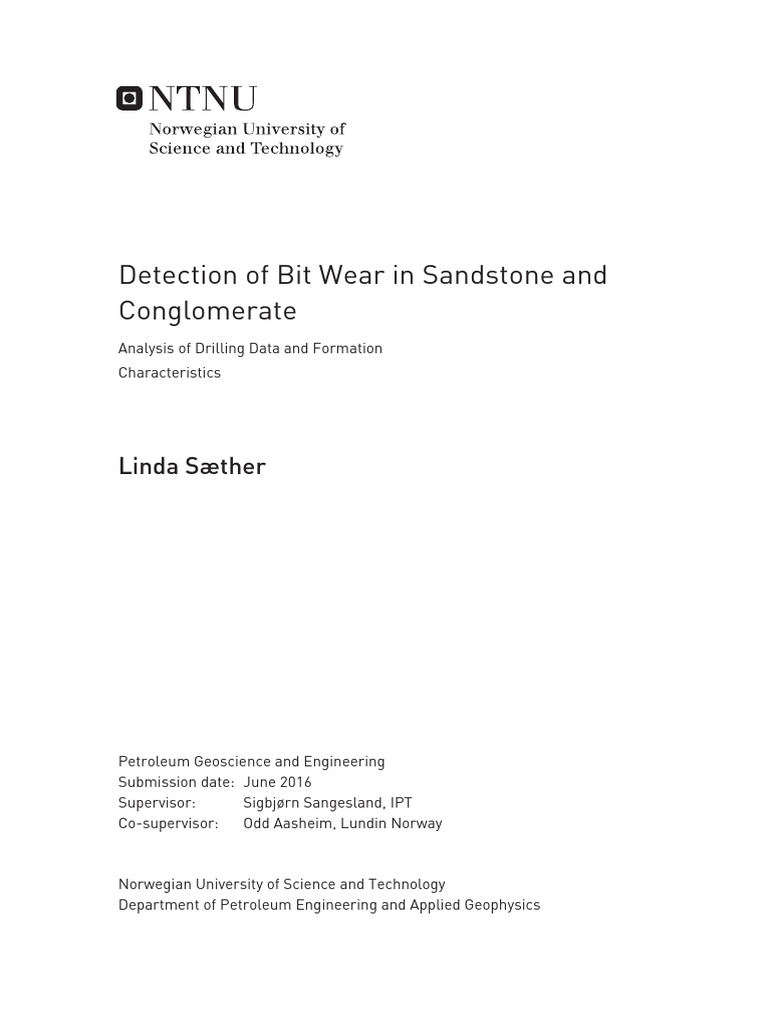 Detection of Bit Wear in Sandstone | PDF | Clastic Rock | Sedimentary Rock