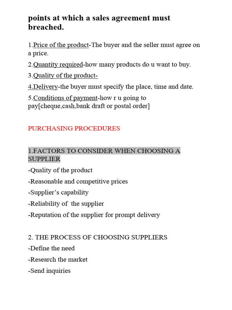 Purchasing Procedures | PDF | Business | Law