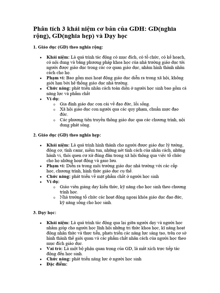 Phân tích 3 khái niệm cơ bản của GDH | PDF