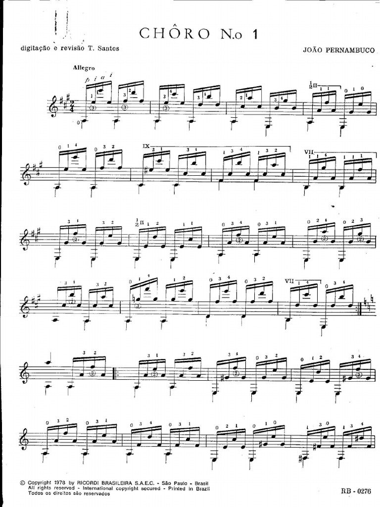 Joao Pernambuco - Choro 1 | PDF