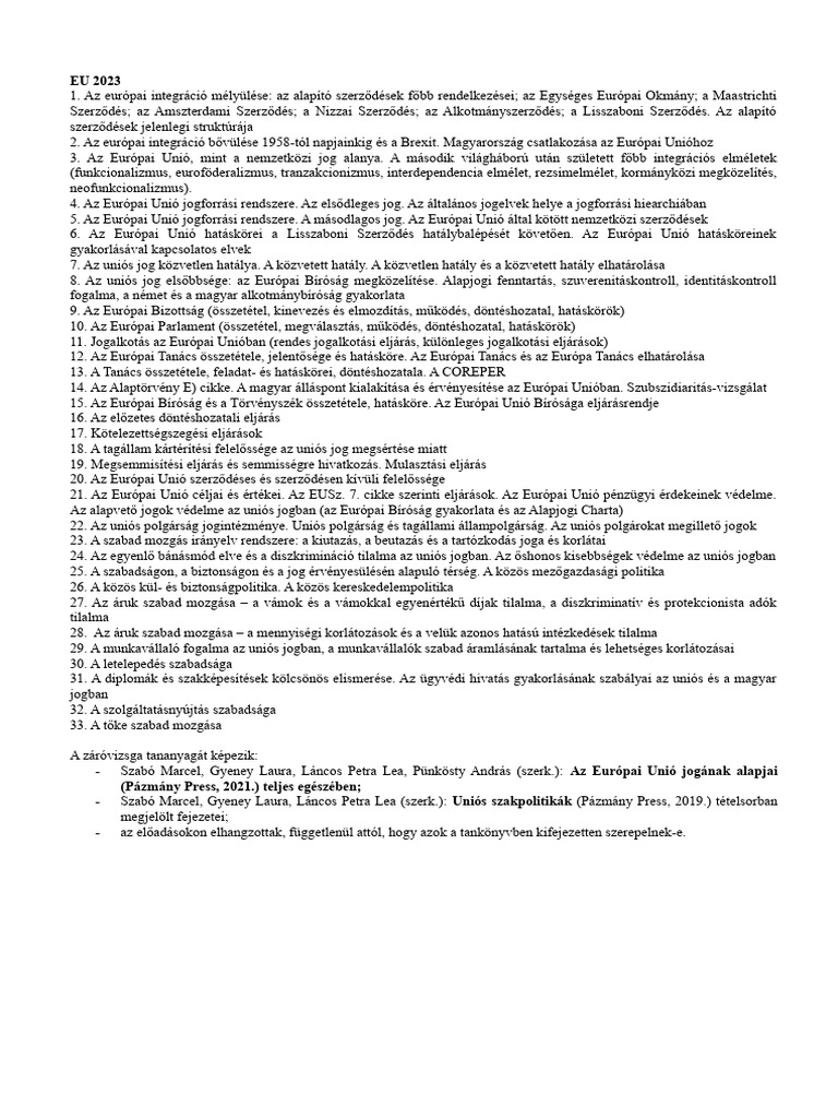 EU NKJ Kidolgozott És Jegyzetek | PDF