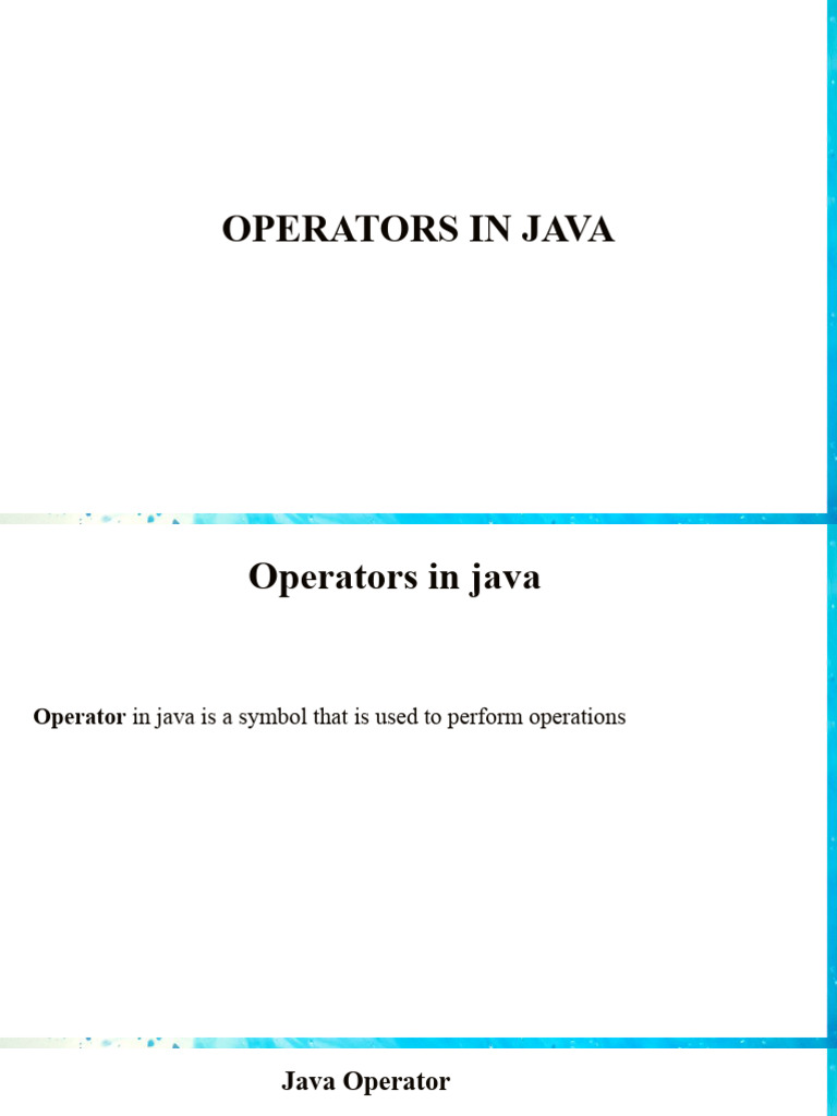 3 Operators | PDF | Theory Of Computation | Computer Programming
