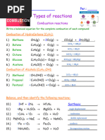 Balancing & Predicting Chemical Equations Quiz | PDF | Chemical Process ...
