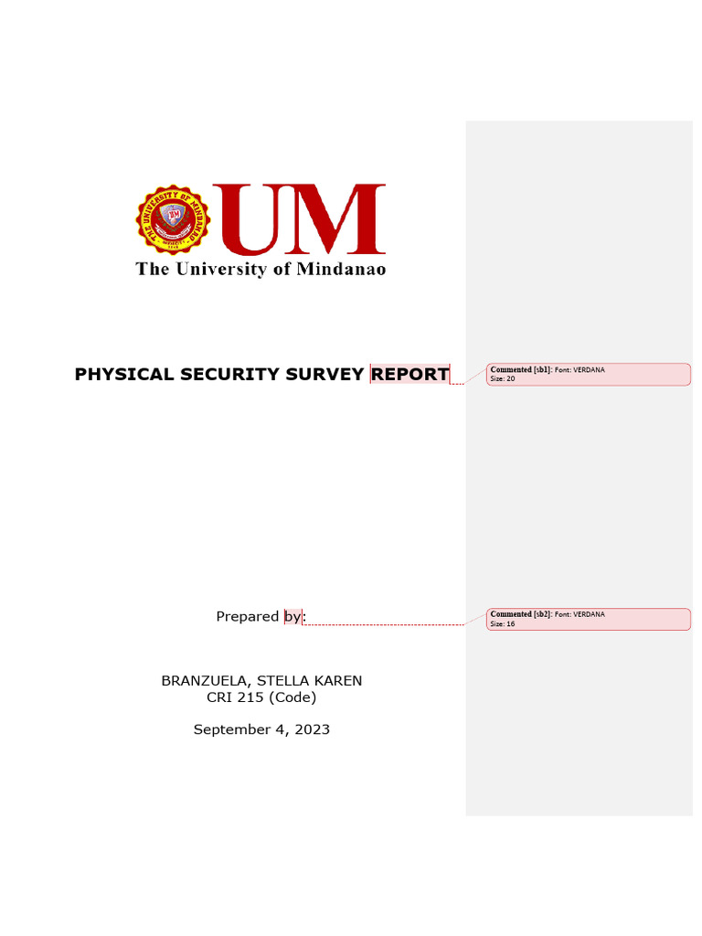 Format - Physical Security Survey Report | PDF | Physical Security ...