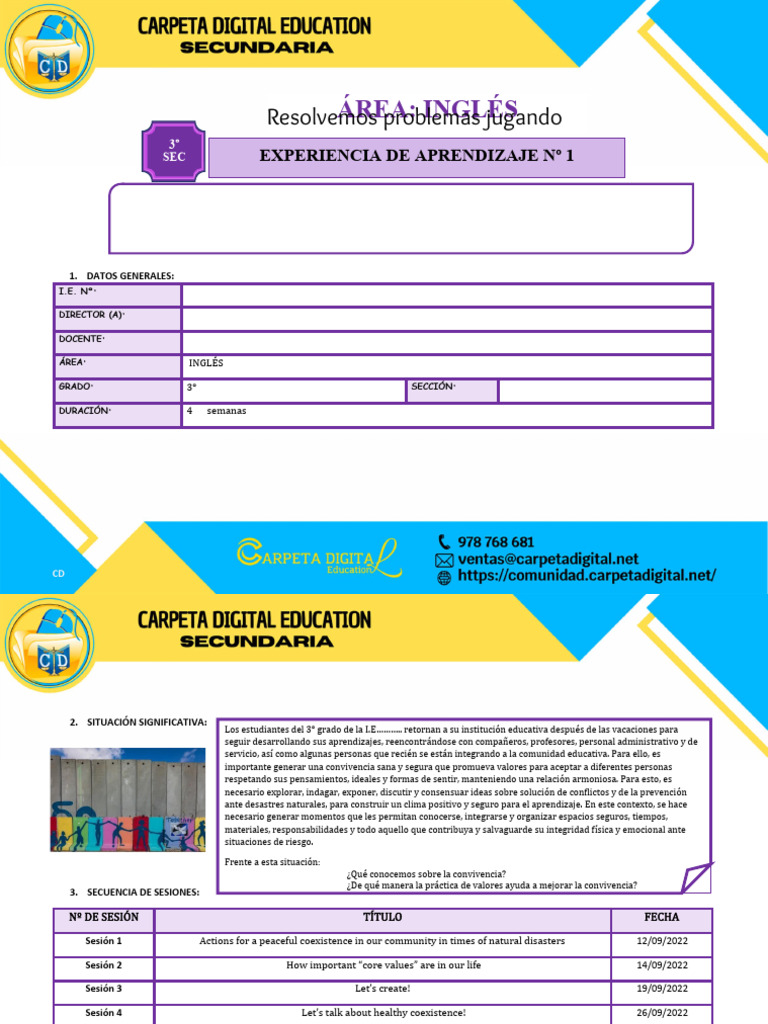 3º EXPERIENCIA DE APRENDIZAJE_EXP. 01_inglés | Descargar gratis PDF | Aprendizaje | Traducciones