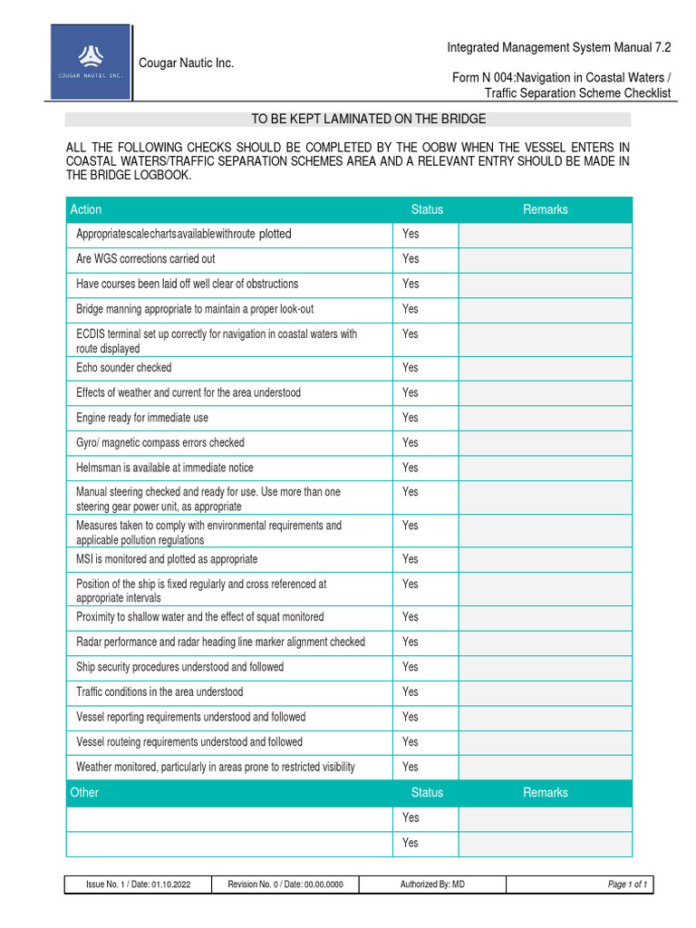 N004 Navigation in coastal | Download Free PDF | Navigation