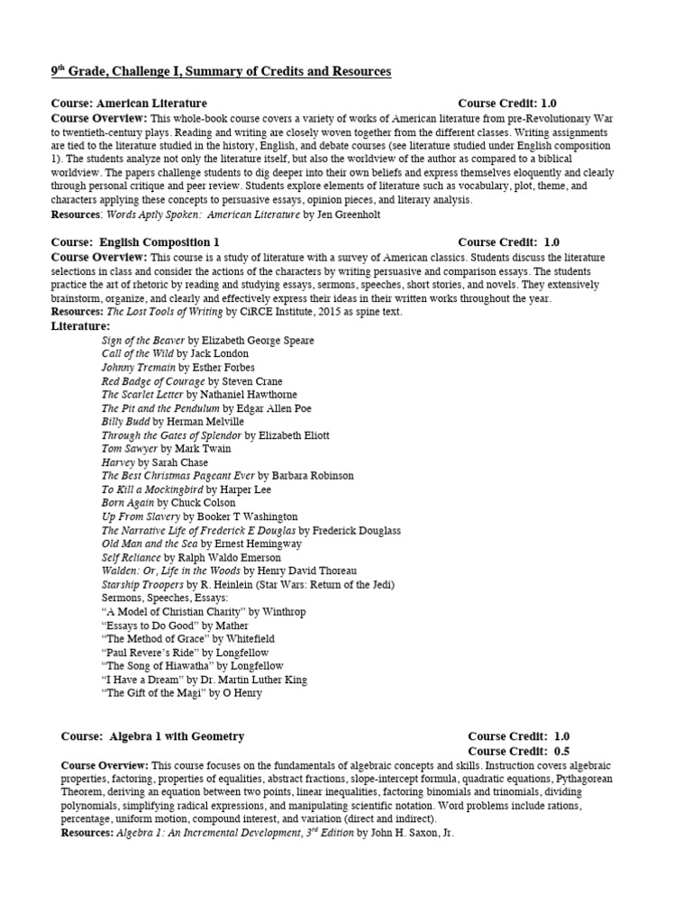 American Literature Course Overview | PDF | Equations | Rhetoric