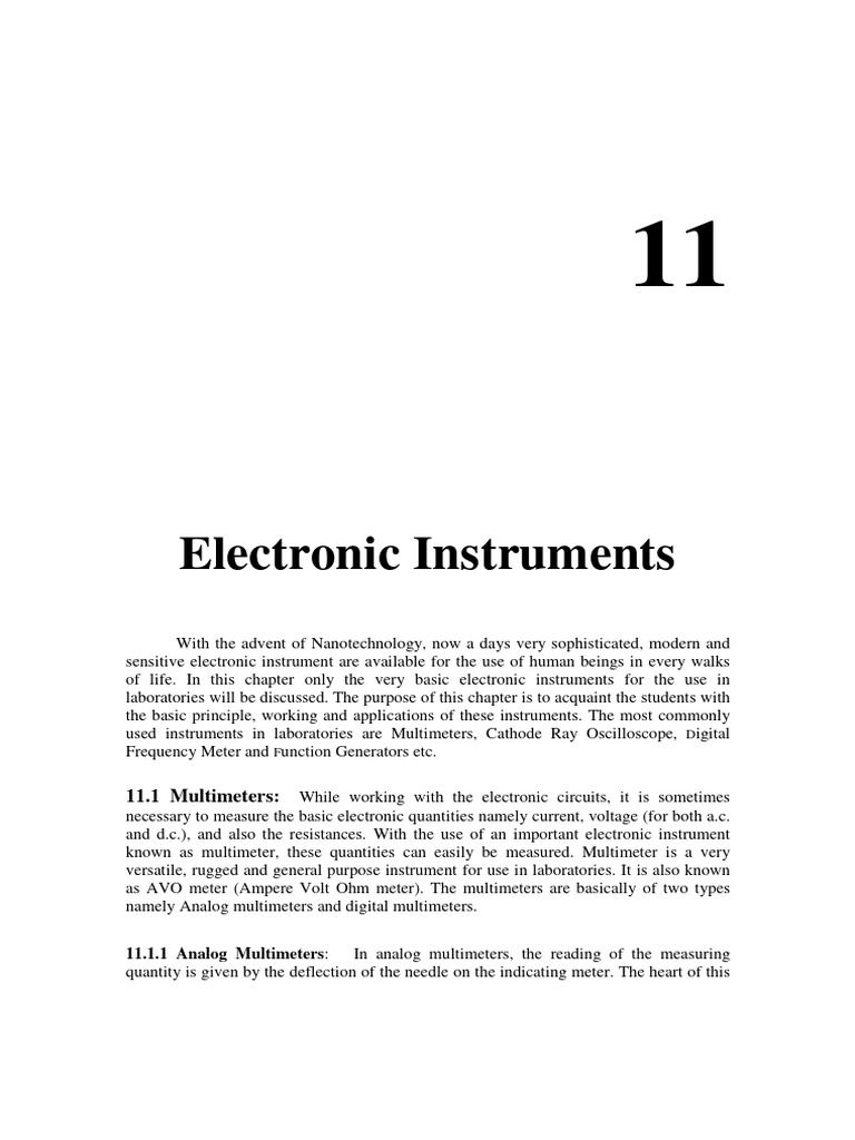 Basic of Electronic Instruments | PDF | Vacuum Tube | Voltage