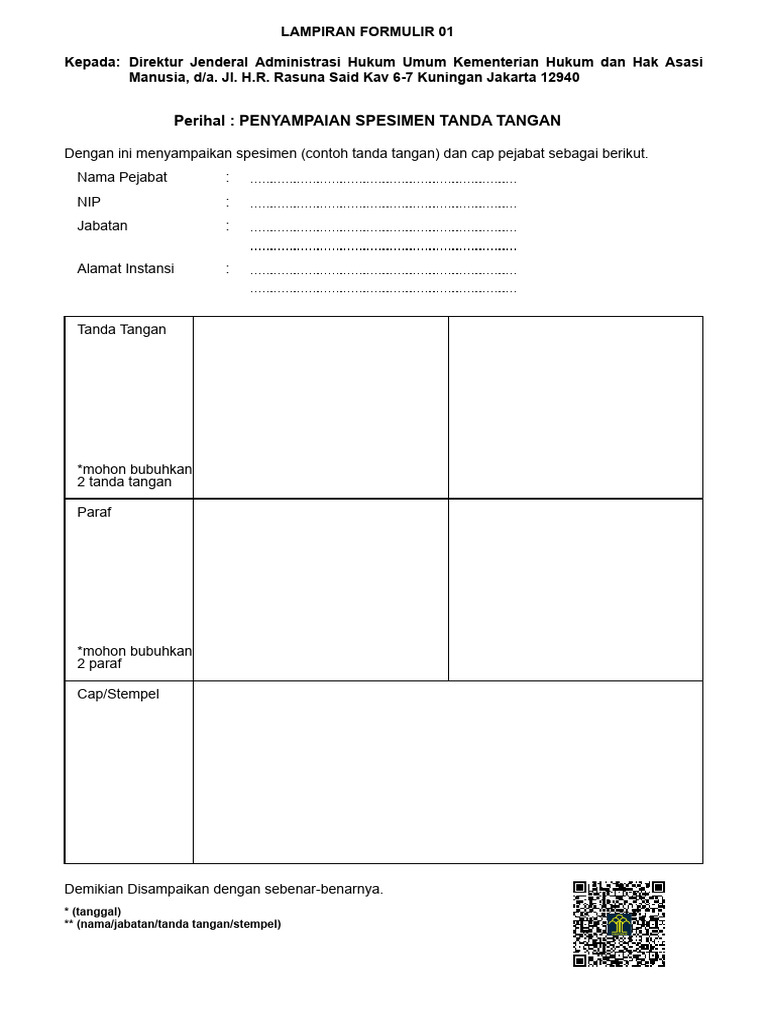 Surat_Pengantar_Spesimen_Ttd Paraf_AHU.AH.12.05.-38025 2024 | PDF