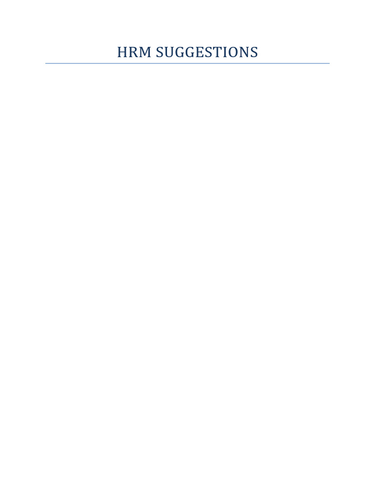 HRM Suggestions | PDF | Human Resource Management | Performance Appraisal