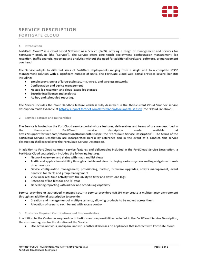 SD FortiGate Cloud | PDF | Cloud Computing | Security
