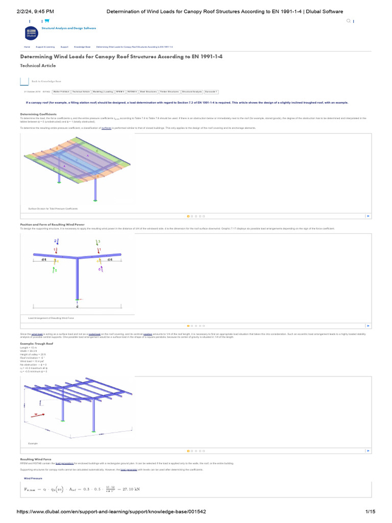 Determination of Wind Loads For Canopy Roof Structures According To EN ...