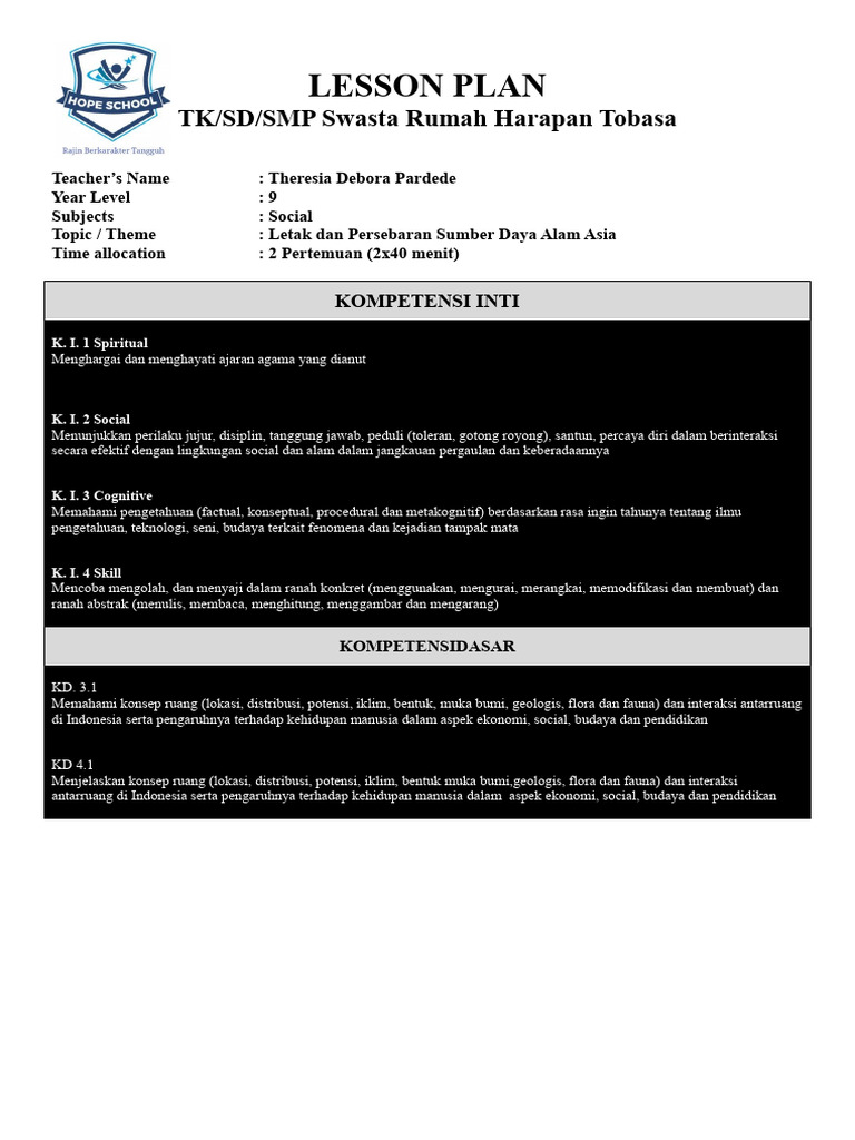 LP Ips Kelas 9 Week 4 | PDF | Map | Worksheet