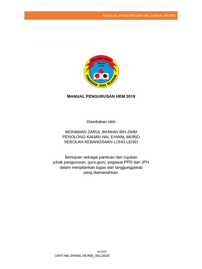 Buku Manual Pengurusan Hem 2020 | PDF