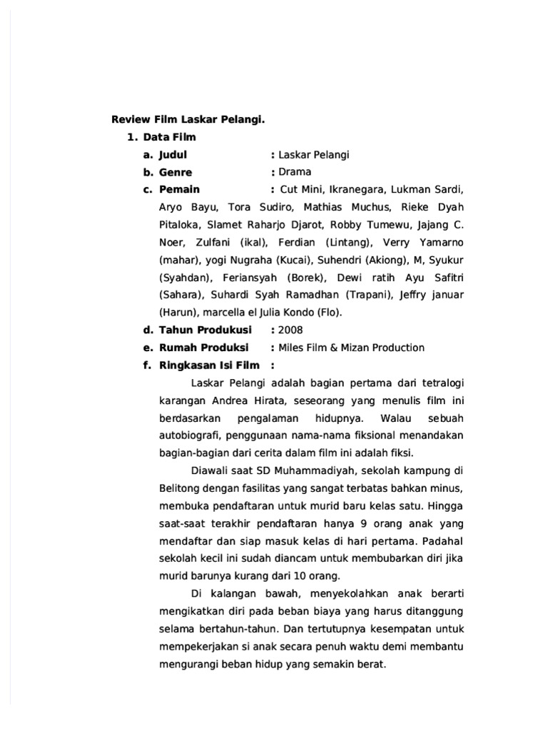 PDF Review Film Laskar Pelangi - Compress | PDF