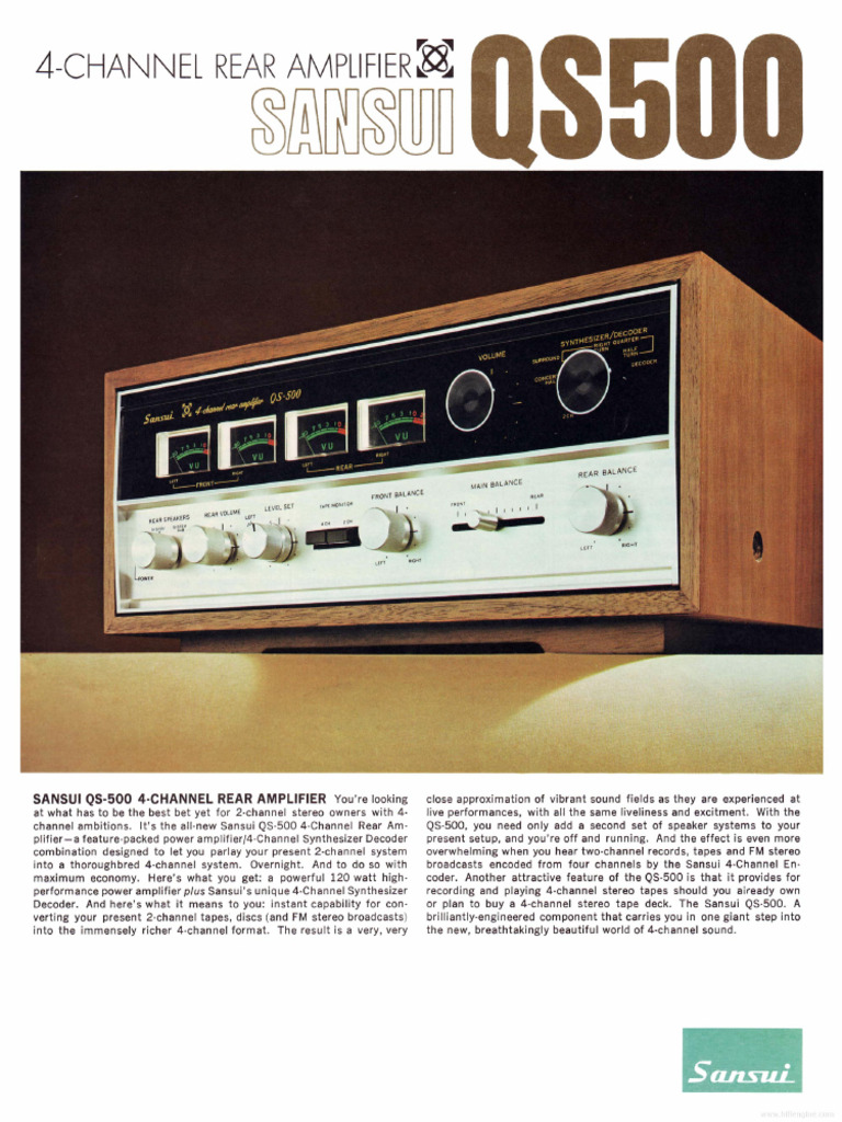 Hfe Sansui Qs-500 Brochure en | PDF