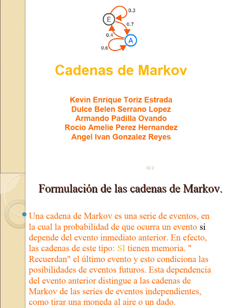Cadenas Markov | PDF | Cadena Markov | Probabilidad