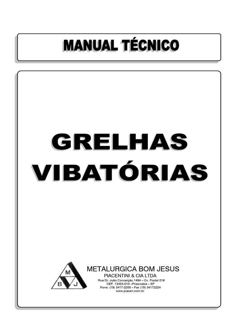 MT010 - Grelha Vibratória (Rev.00) | PDF | Parafuso | Motores