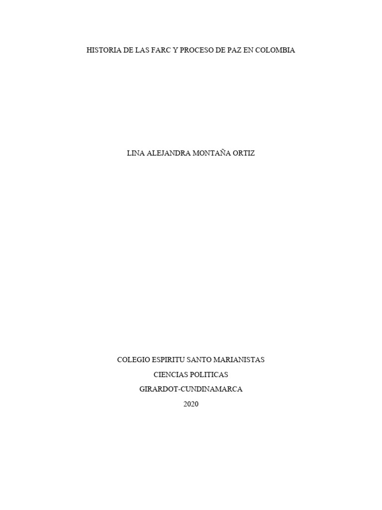 FARC: Historia y Proceso de Paz | PDF | Colombia