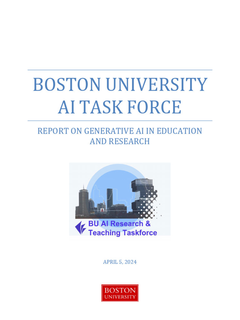 2024 Report On Generative AI in Education and Research Boston University | PDF | Artificial ...