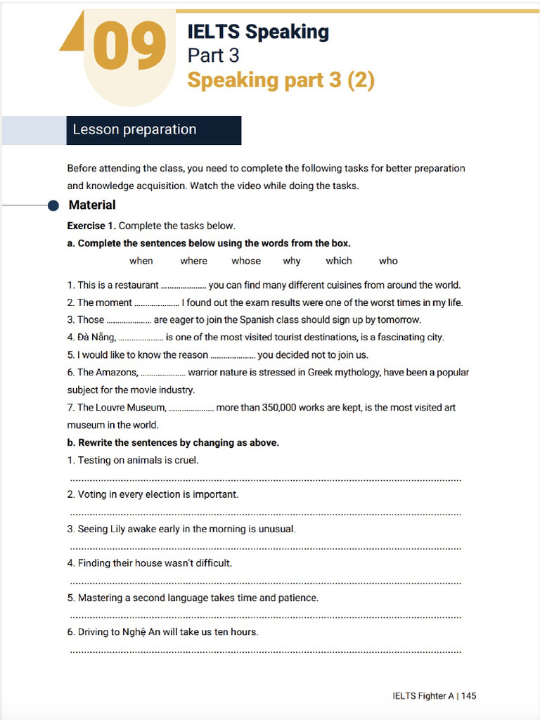 A New - Speaking Unit 9 | PDF