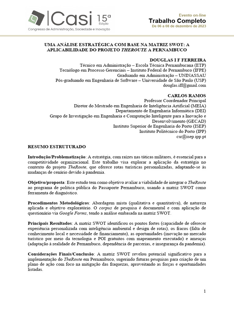 Com Autoria - Uma Análise Estratégica Com Base Na Matriz SWOT A ...