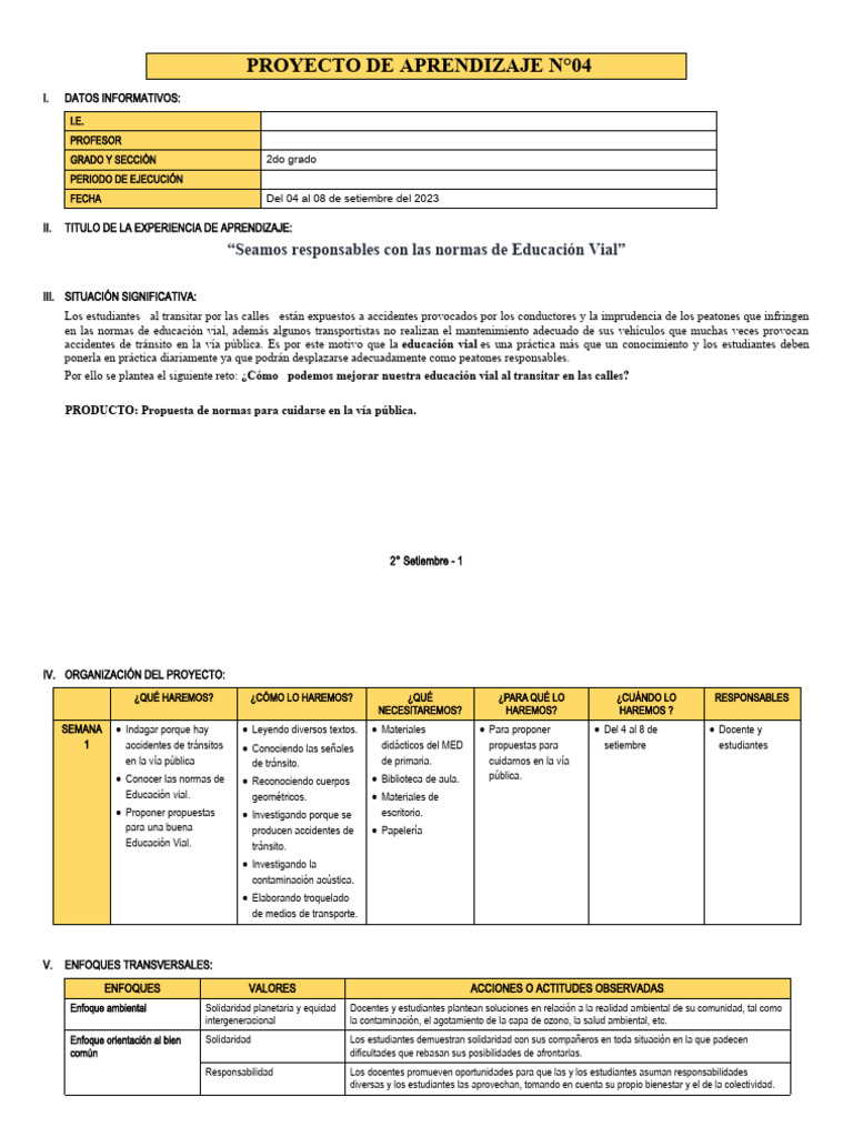 2° Grado - Proyecto de Aprendizaje N°04 | PDF | Geometría
