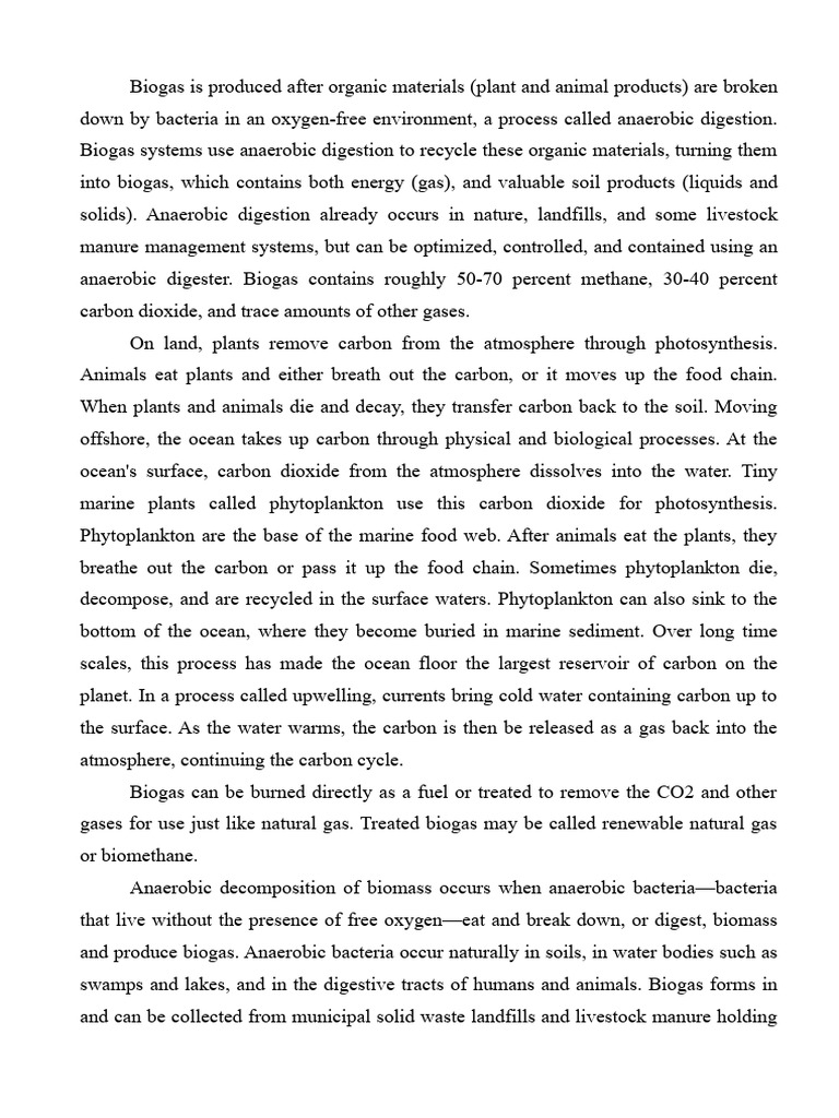 Biogas Is Produced After Organic Materials | PDF | Biogas | Anaerobic ...