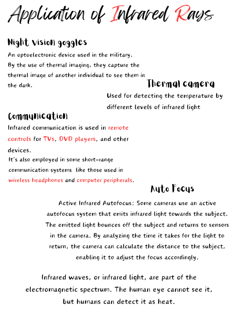 Science Application of Infrared Rays Scrapbook | PDF | Infrared | Autofocus