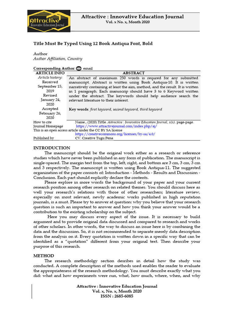 Guidelines for Manuscript Submission | PDF | Methodology