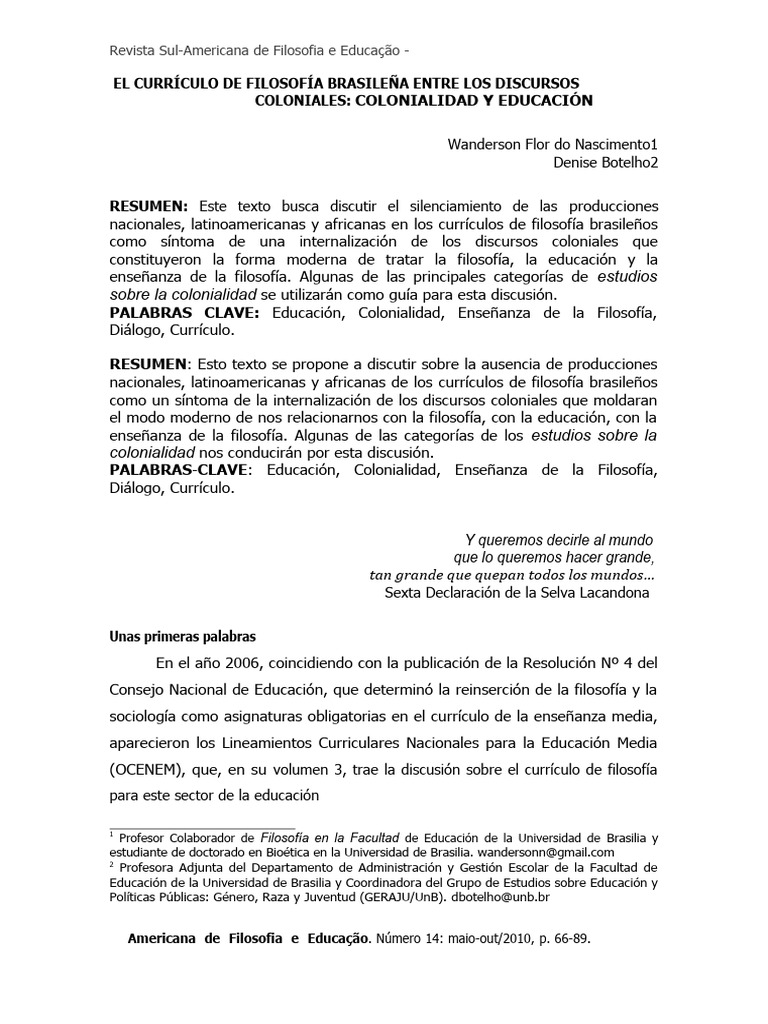 ESP - Curriculos Filos BR | PDF | Conocimiento | Pensamiento ESP - Curriculos Filos BR | PDF | Conocimiento | Pensamiento