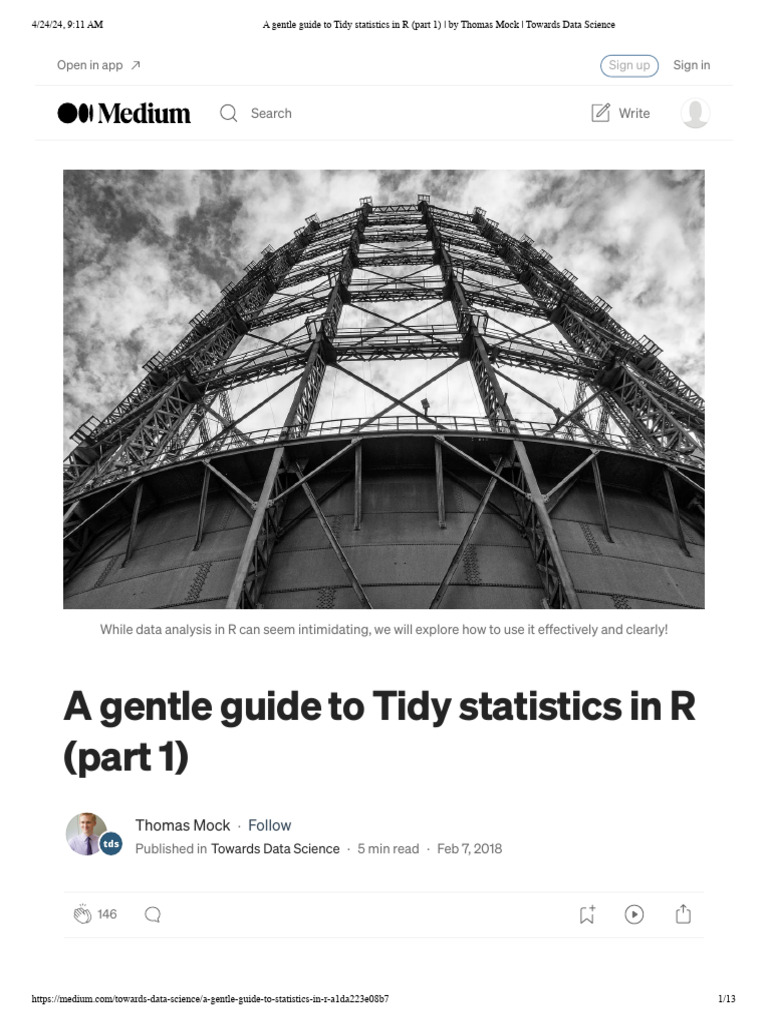 A Gentle Guide To Tidy Statistics In R Part 1 By Thomas Mock Towards Data Science Pdf
