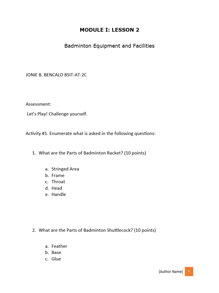 Path Fit 3 Module 1 Lesson 2 Individual Dual Sports 1 | PDF | Technology & Engineering