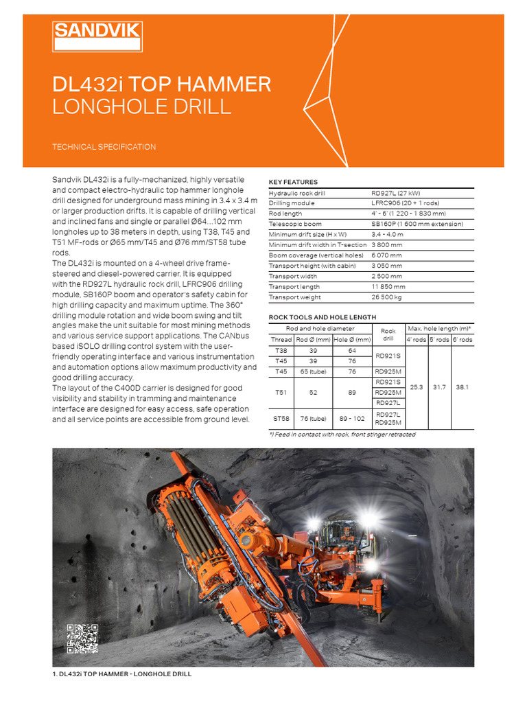 Dl432i Specification Sheet English | PDF | Drill | Drilling