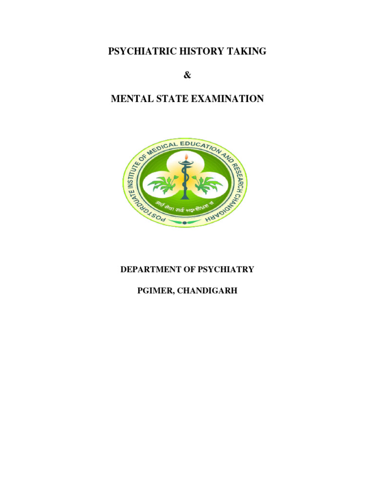 History Taking & Mse Final - Modified - 240319 - 224910 | PDF | Mental ...
