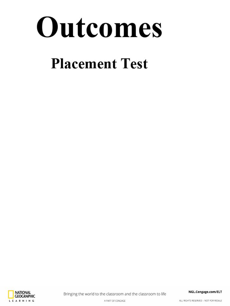 (1 Test Full Skills) B1-B2 Placement Test | PDF