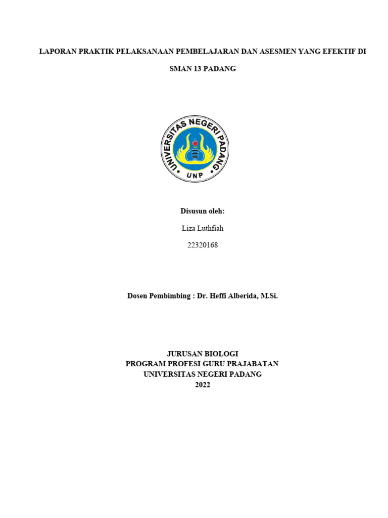 Laporan Pembelajaran Sman 13 Pdf